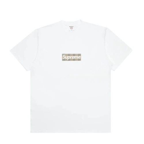 Supreme Burberry Box Logo Tee White | Sneakershop91.com