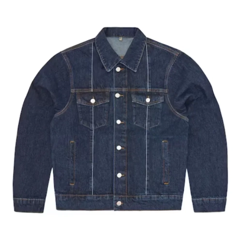Corteiz C-Star Stitch-Down Denim Jacket Dark Wash | Sneakershop91.com